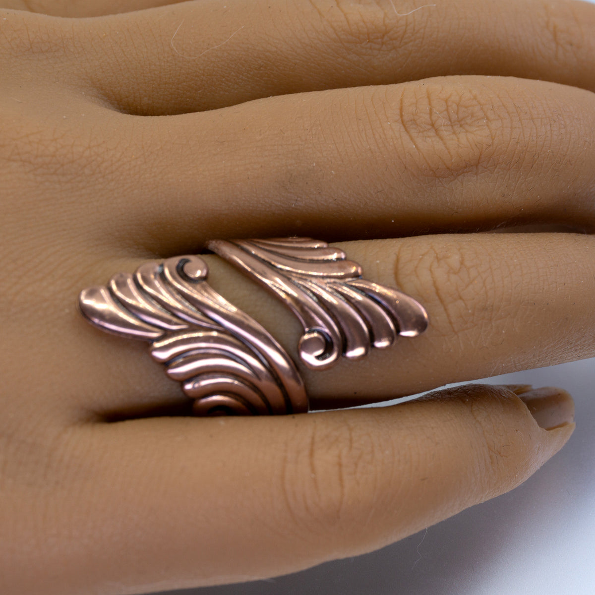 Solid Copper Wrap Ring - Scroll Design – UrbanroseNYC