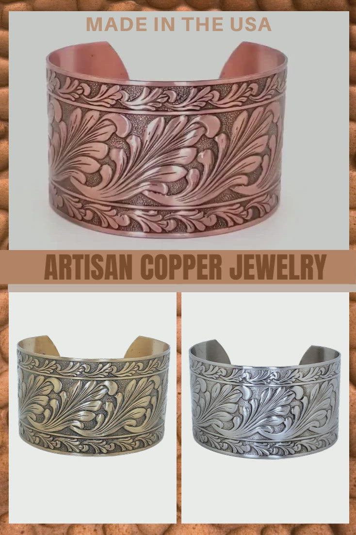 Solid Copper Cuff - Scroll Design – UrbanroseNYC